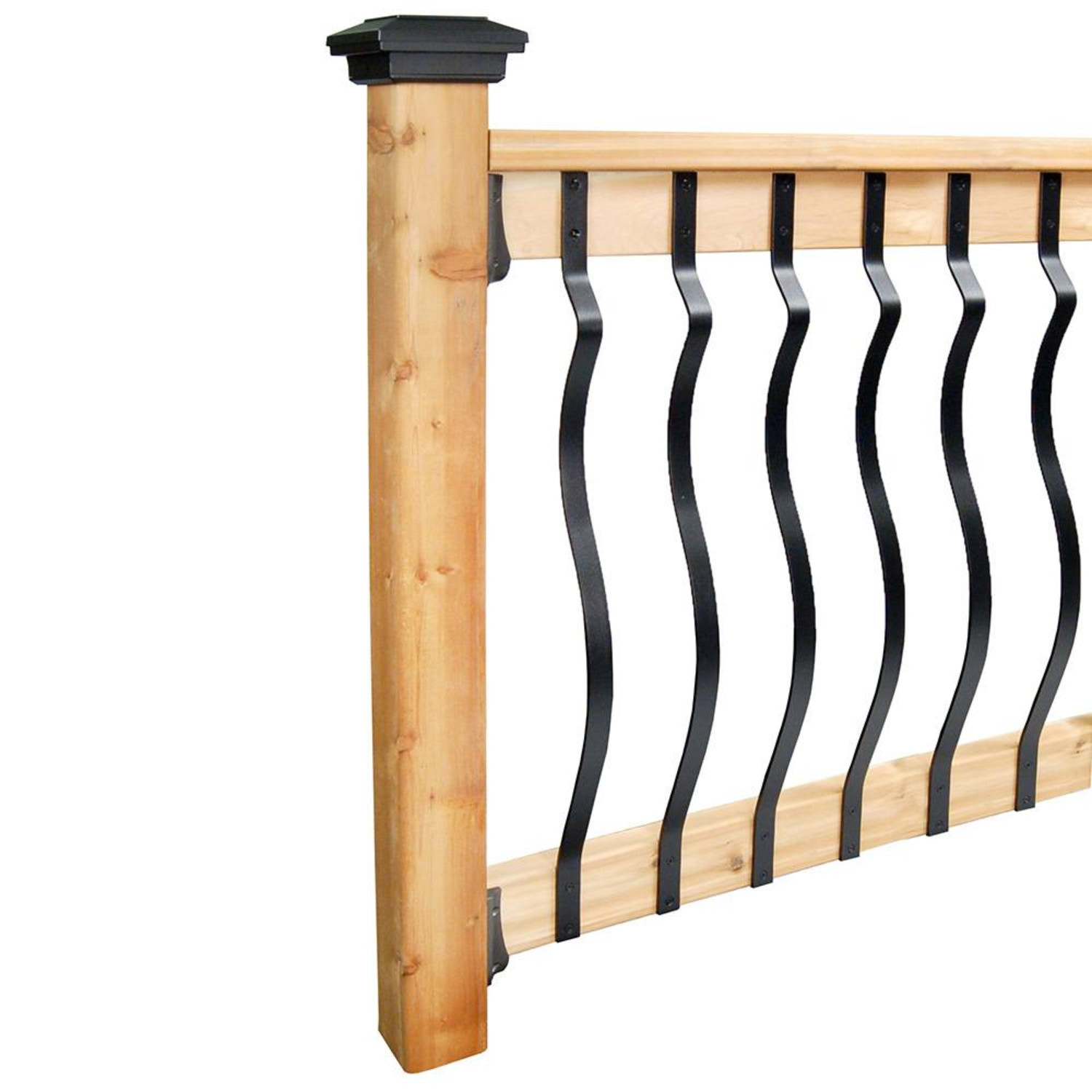 Baroque (Wavy) Deck Baluster Face Mount - The Deck Barn