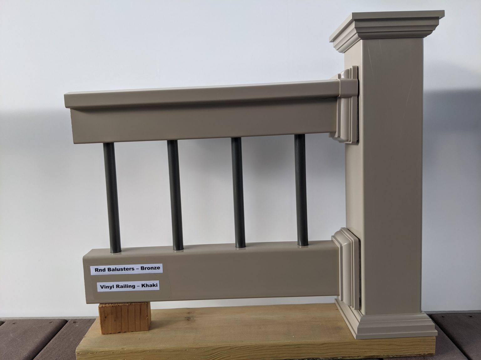 42" Tall Vinyl T-Rail Traditional Kits with Round Aluminum Balusters ...